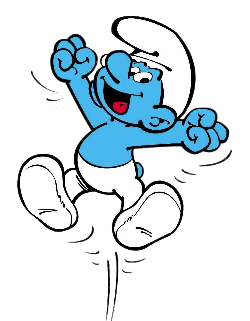Check out this transparent Smurf happy jump PNG image